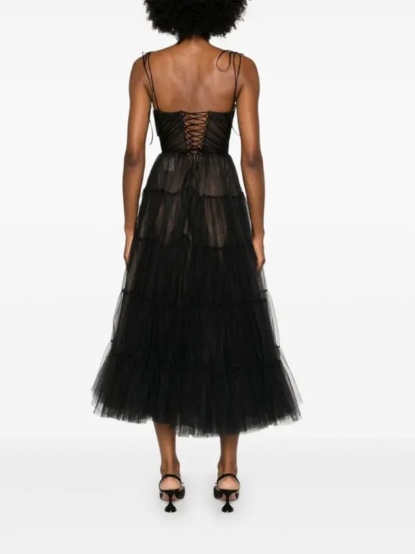 ANA RADU Tulle Maxi Dress - Black