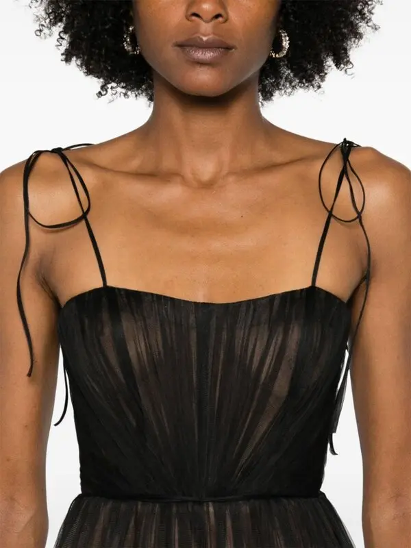 ANA RADU Tulle Maxi Dress - Black
