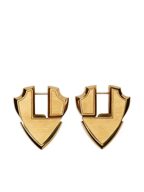 Burberry Shield Hoop Earrings - Gold