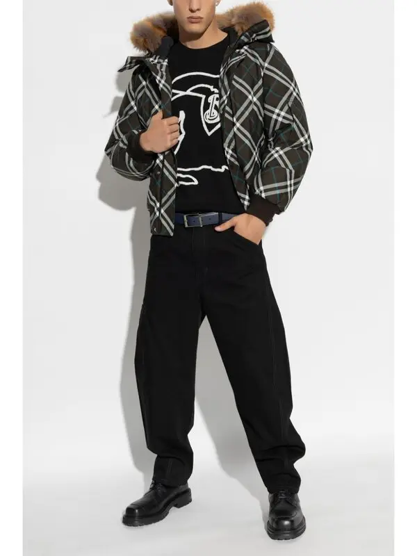 Burberry Checked Padded Jacket - Brown