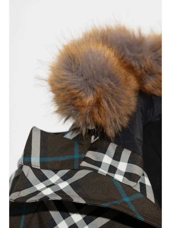 Burberry Checked Padded Jacket - Brown