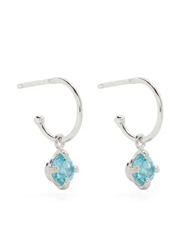 WOUTERS & HENDRIX Topaz Hoop Earrings - Silver