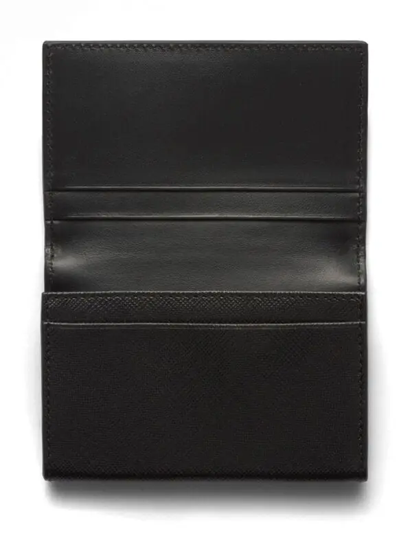 Prada Saffiano-leather Card Holder - Black