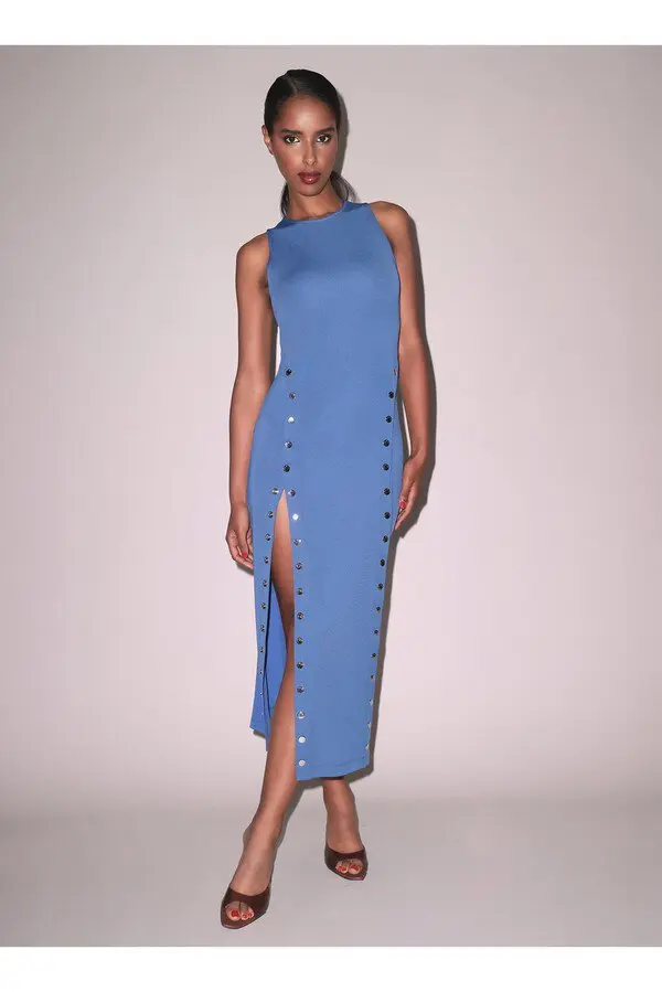 Fleur Du Mal Undo Me Racer Dress - Denim - 40% Off | Editorialist