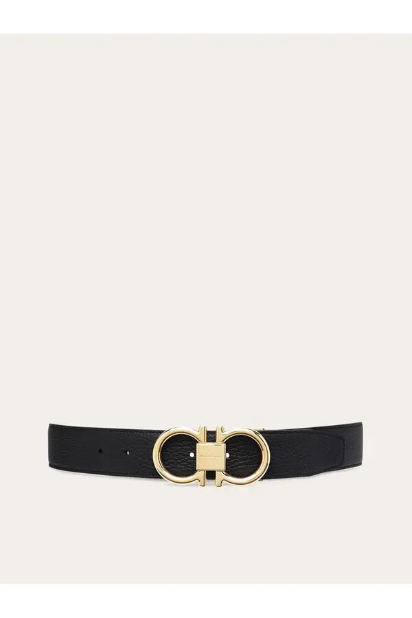 FERRAGAMO Reversible And Adjustable Gancini Belt - Gold