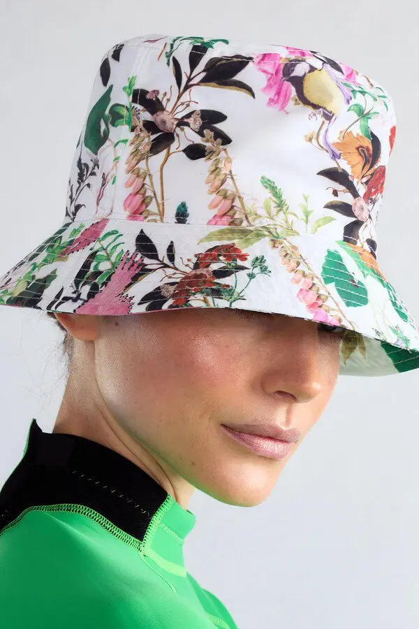 Cynthia Rowley Floral Nylon Bucket Hat Cynthia Rowley Terry Bucket Hat - light blue | Garmentory main image 4