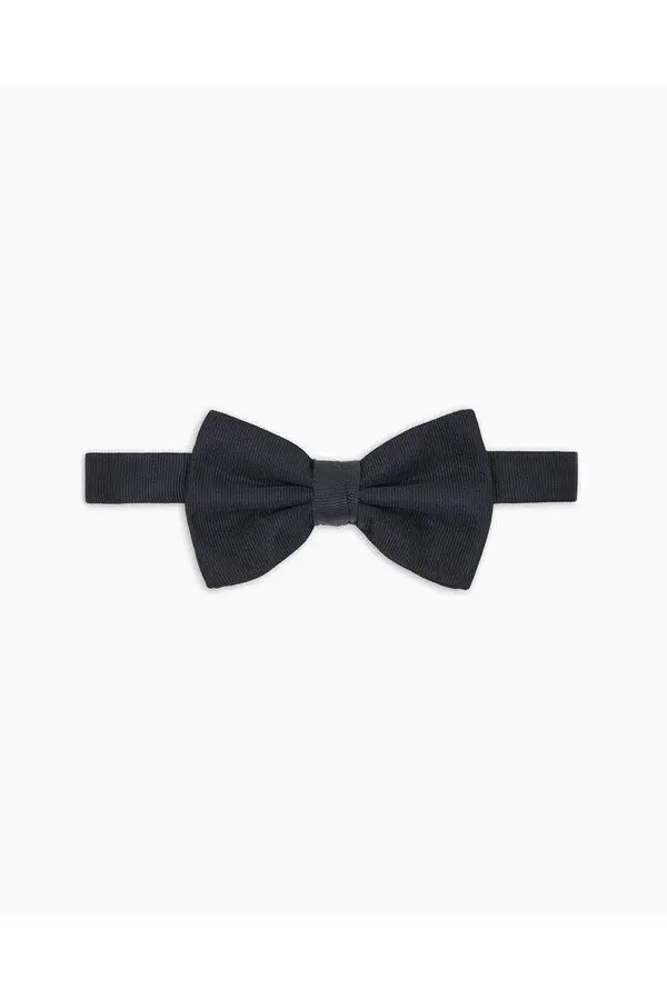 Giorgio Armani Pure Silk Knotted Bow Tie - Black