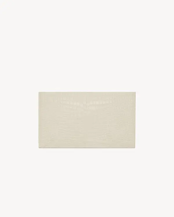 Saint Laurent Uptown Crocodile-embossed Leather Pouch