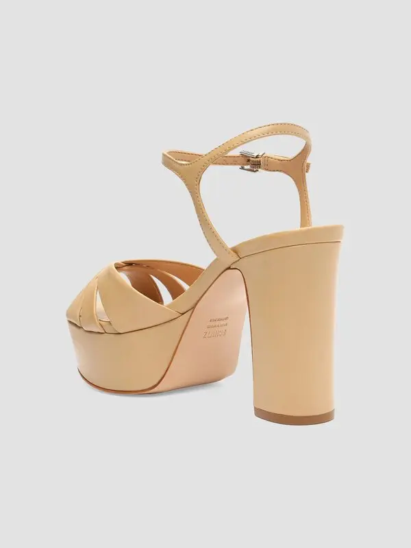 Schutz Keefa 100mm Leather Platform Sandals - Neutral