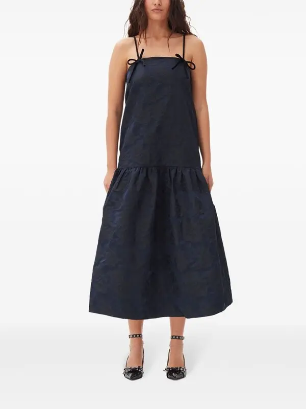 GANNI Patterned Jacquard Midi Dress