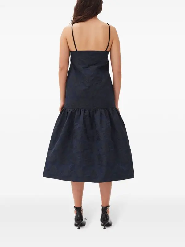 GANNI Patterned Jacquard Midi Dress