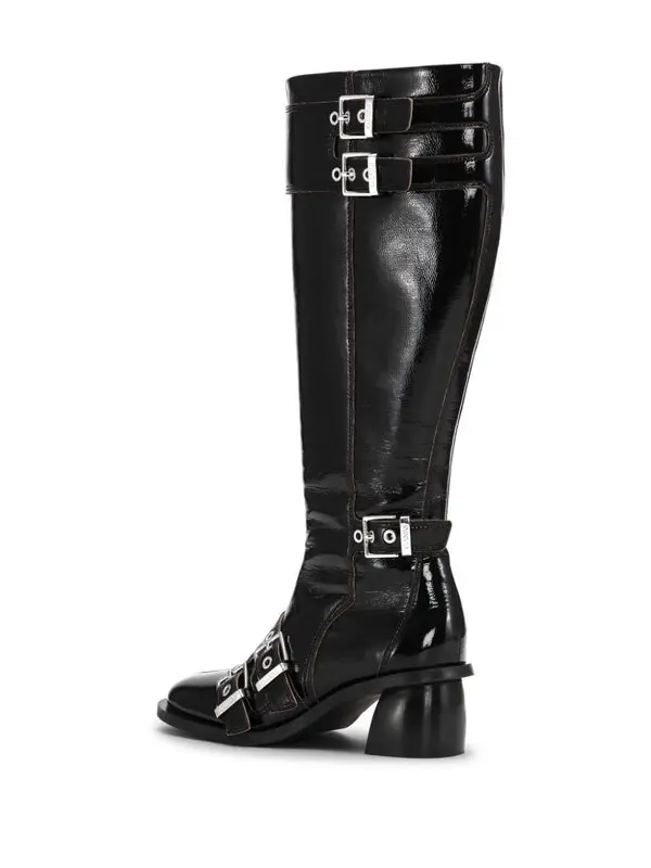 GANNI Double-buckle Knee-high Boots