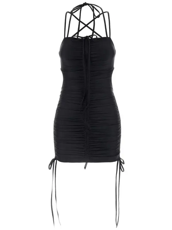 Balenciaga Ruched Mini Dress - Black