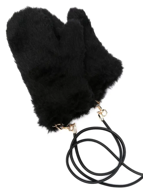 Max Mara Teddy-effect Gloves - Black