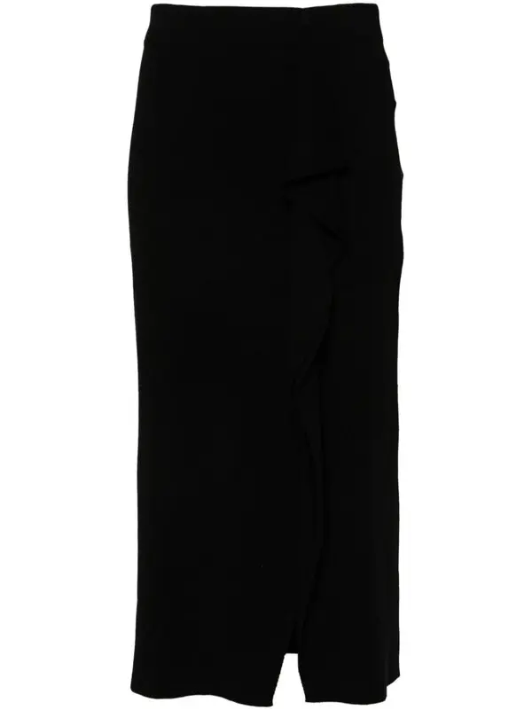 P.a.r.o.s.h Draped Midi Skirt - Black