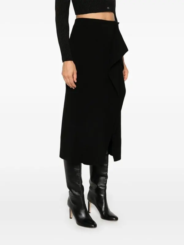 P.a.r.o.s.h Draped Midi Skirt - Black