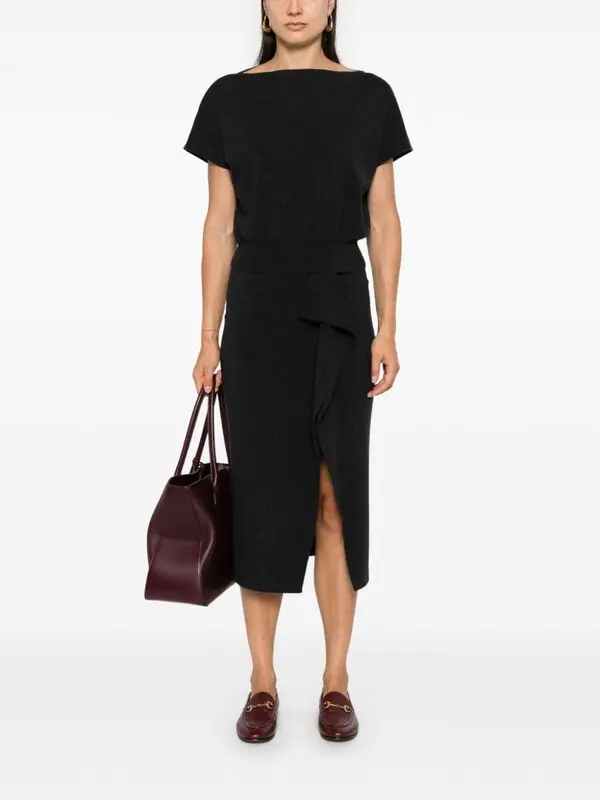 P.a.r.o.s.h Draped Midi Skirt - Grey