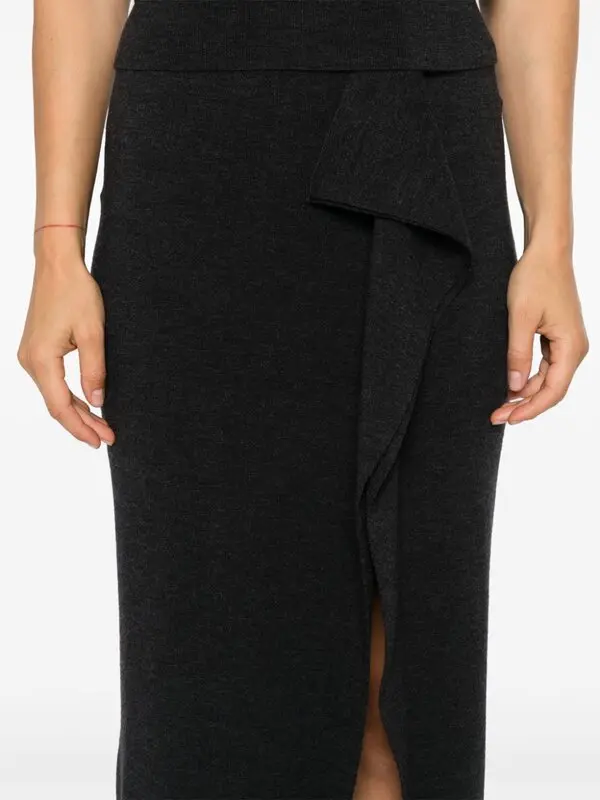 P.a.r.o.s.h Draped Midi Skirt - Grey