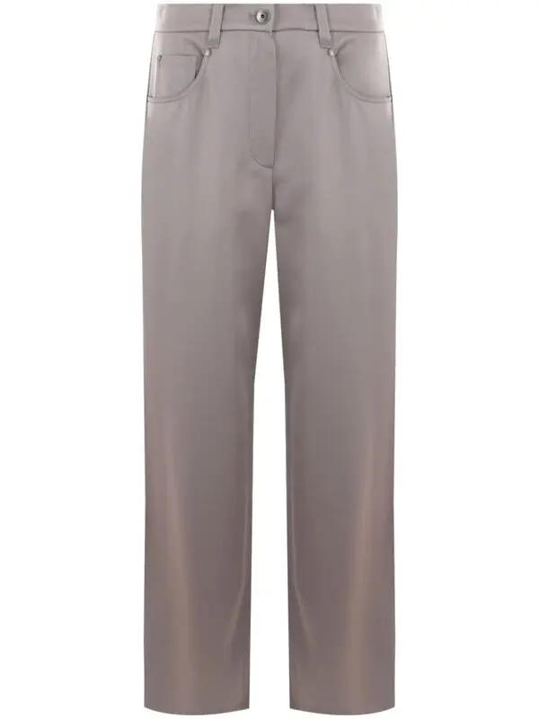 Brunello Cucinelli Wide-leg Cady-satin Trousers