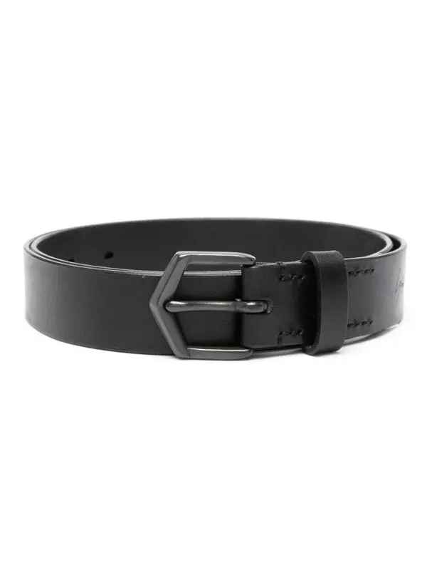 Yohji Yamamoto Embossed-logo Belt - Black