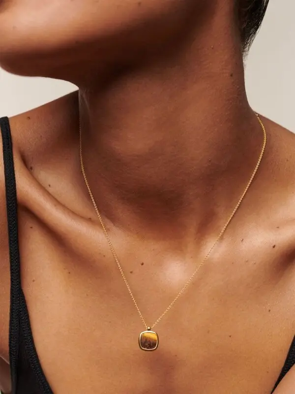 Monica Vinader Delphi Gemstone Pendant Necklace - Gold