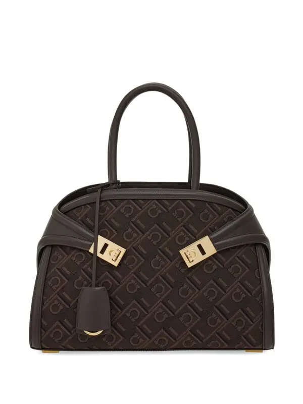 FERRAGAMO Small Hug Jacquard Handbag
