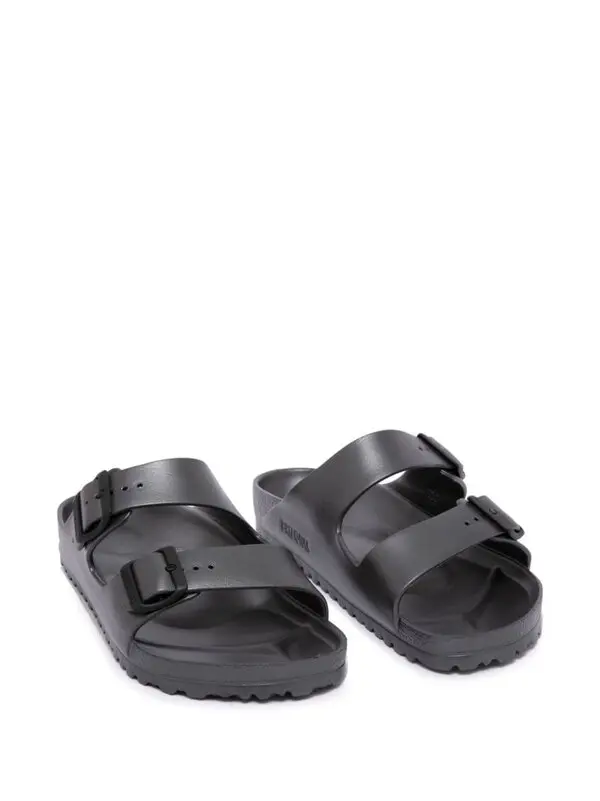 BIRKENSTOCK Logo-debossed Double-strap Slides - Black