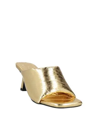 Sandro Leather Slide Sandals With Spool Heel