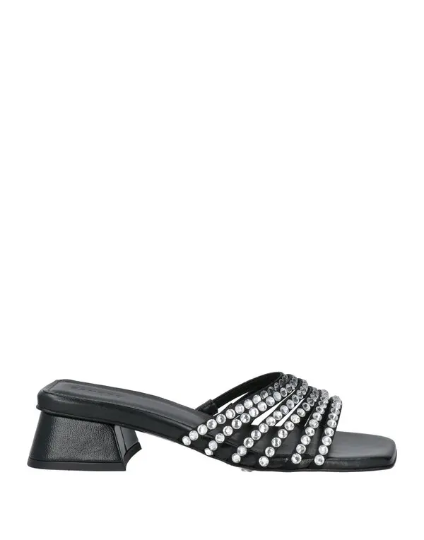 Sandro Leather Sandals With Appliqués