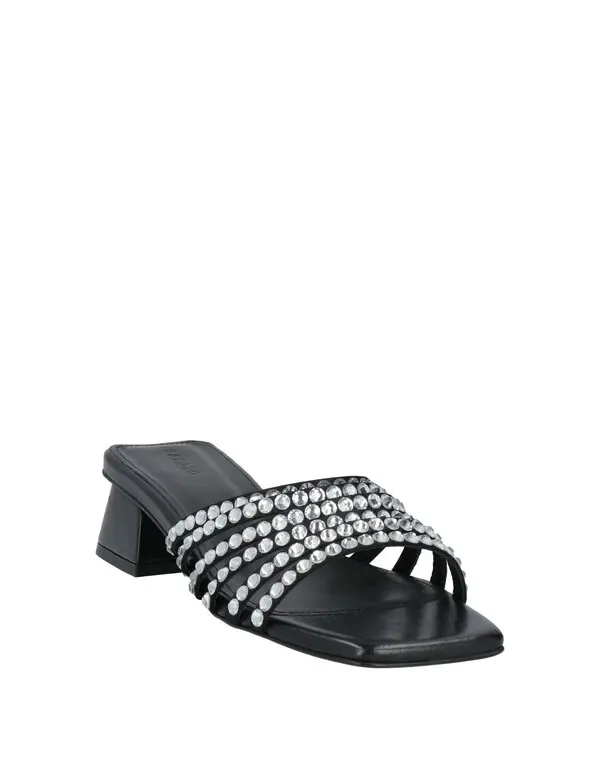 Sandro Leather Sandals With Appliqués