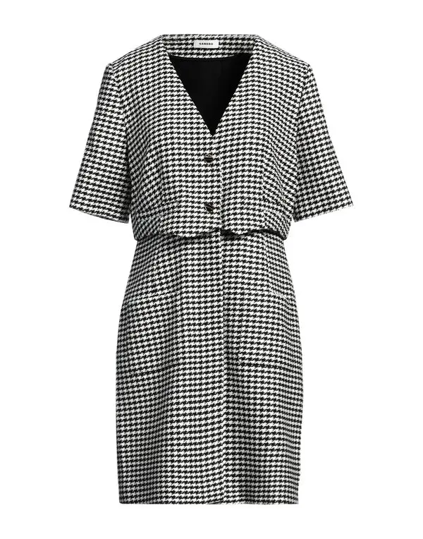 Sandro Mini Houndstooth Tweed Dress