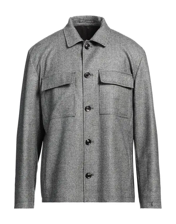 LARDINI Houndstooth Wool-cashmere Safari Jacket - Grey