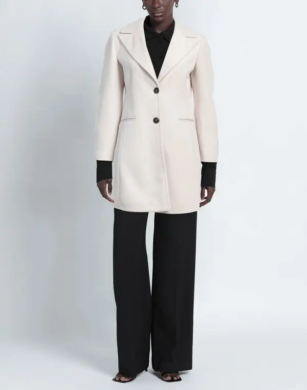 WHITE WISE Coat Camel Size Polyester, Viscose