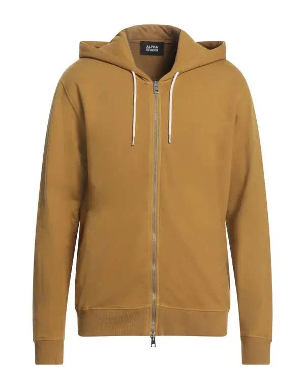 Alpha Studio Cotton Fleece Sweatshirt - Yellow