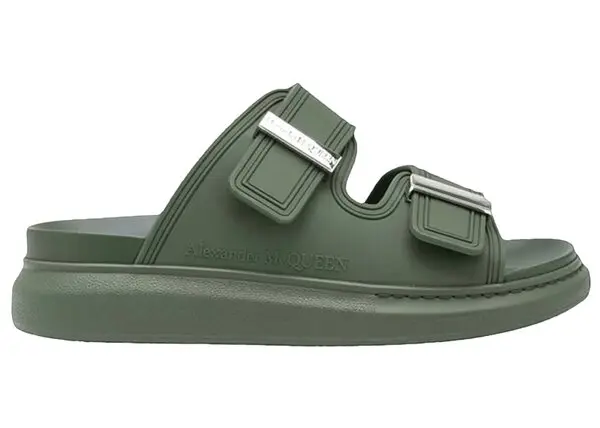 Alexander McQueen Hybrid Double Buckle Sandal - Khaki