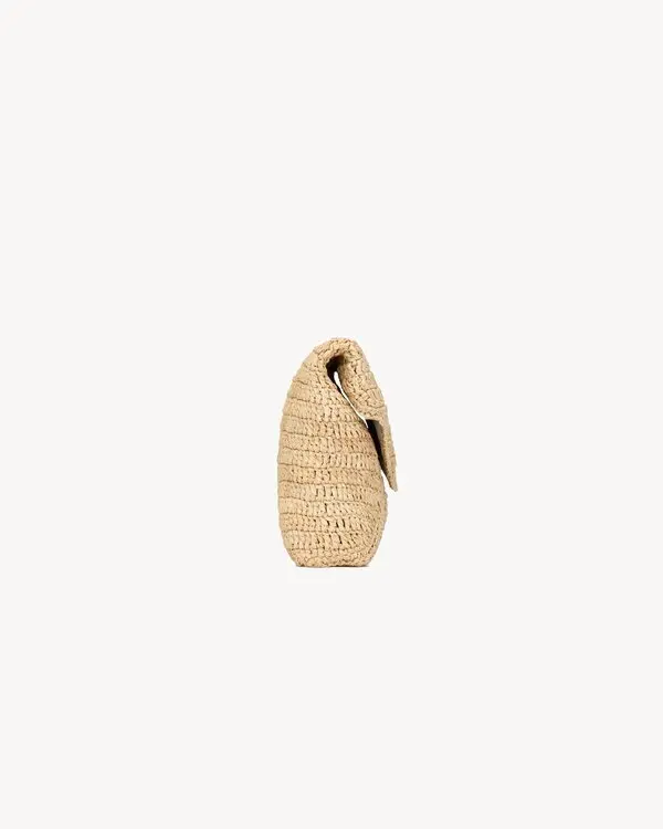 Saint Laurent Cassandre Raffia Envelope Pouch