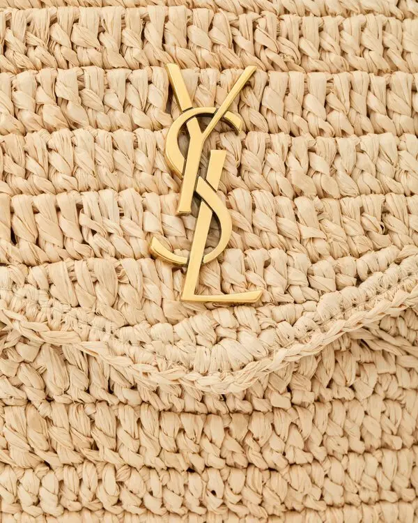 Saint Laurent Cassandre Raffia Envelope Pouch