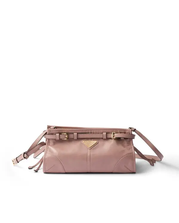 Prada Small Leather Shoulder Bag - Pink