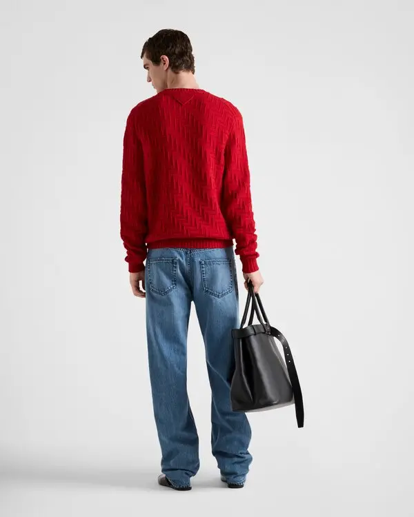 Prada Wool And Cashmere Crew-Neck Sweater - Red | Editorialist