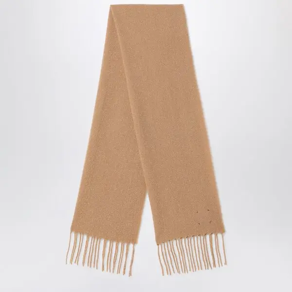 Destin Camel Wool And Cahsmere Scarf - Beige