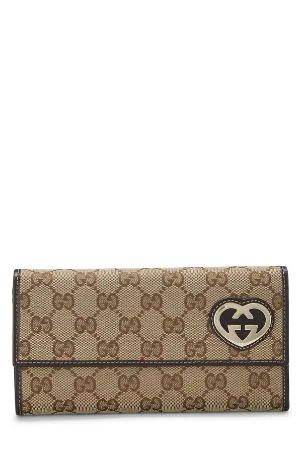 Gucci Original Gg Canvas Lovely Heart Continental Wallet