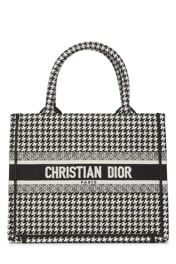 Dior Houndstooth Book Tote - Black