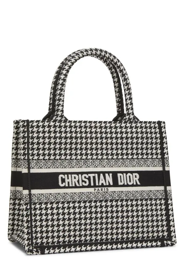 Dior Houndstooth Book Tote - Black