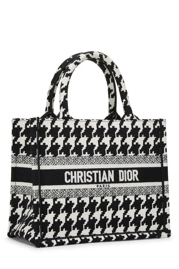 Dior Houndstooth Book Tote - Black