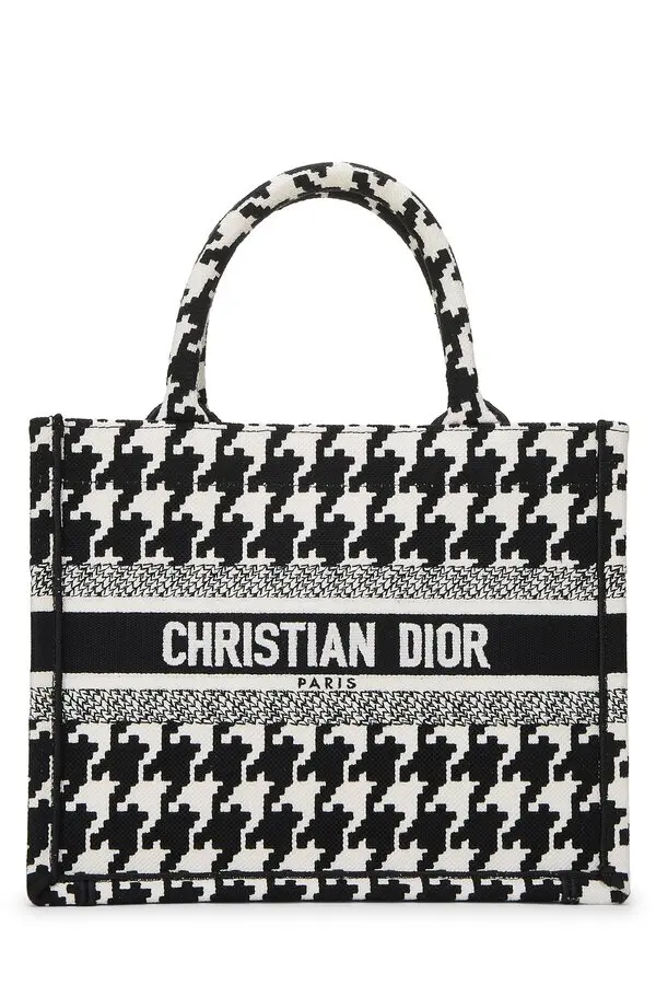 Dior Houndstooth Book Tote - Black