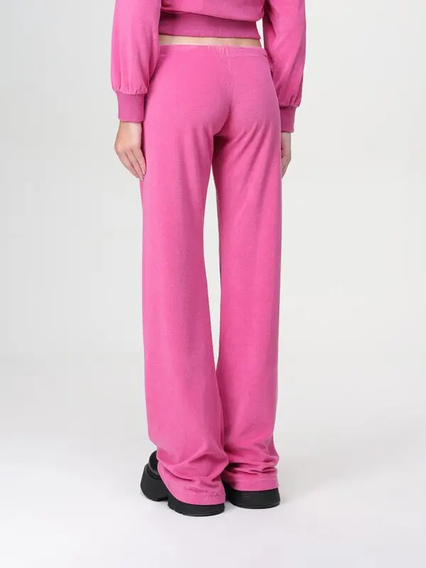 Balenciaga Velour Wide-leg Pants - Pink