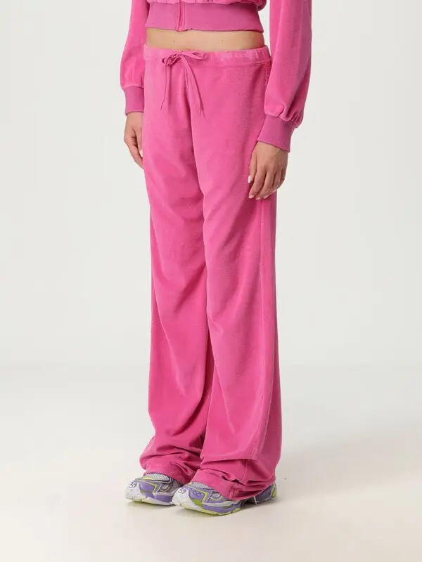 Balenciaga Velour Wide-leg Pants - Pink