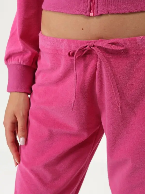 Balenciaga Velour Wide-leg Pants - Pink