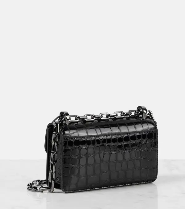 CHRISTIAN LOUBOUTIN Loubi54 Croc-effect Leather Shoulder Bag