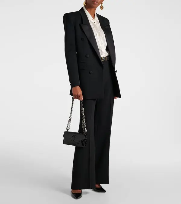 CHRISTIAN LOUBOUTIN Loubi54 Croc-effect Leather Shoulder Bag